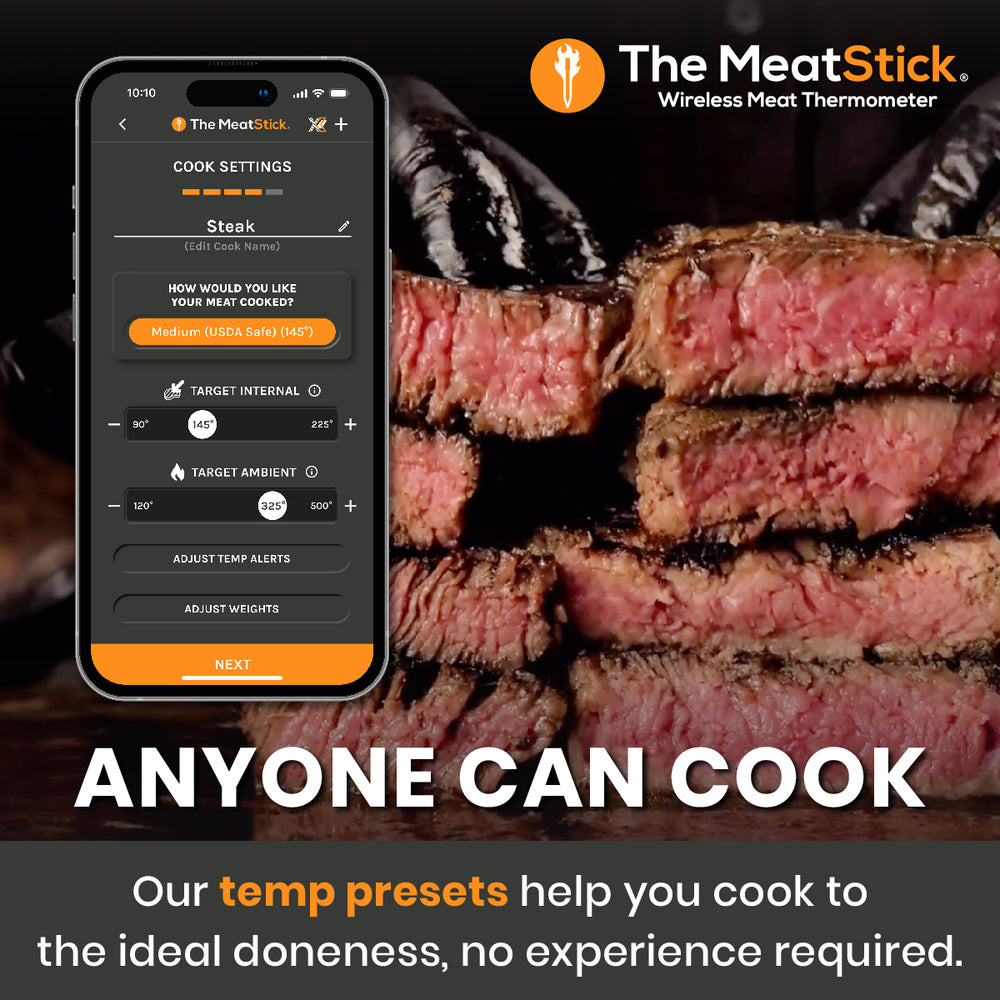 MeatStick 4X Set | 650+ Ft Range Wireless Meat Thermometer | The MeatStick